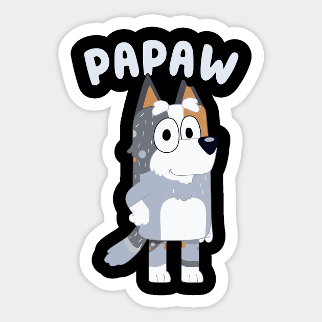 Vintage Papaw Bluey Cartoon - Bluey - Sticker | TeePublic