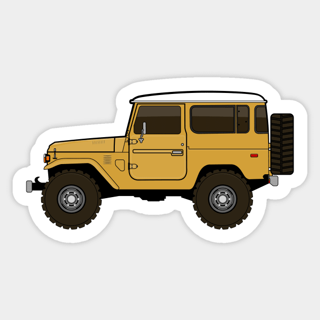 fj40 Land Cruiser yellow - Fj40 Land Cruiser - Sticker | TeePublic