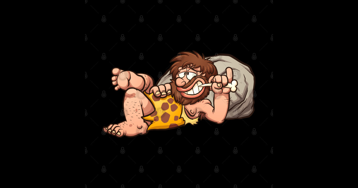 caveman relaxing - Caveman Relaxing - Sticker | TeePublic