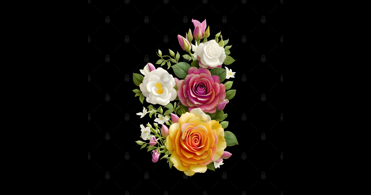Elegant Rose Bouquet - Glamour - Sticker | TeePublic
