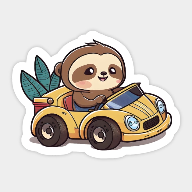 Cute Sloth driving a Car - Adorable Sloth drawing - Cute Sloth ...