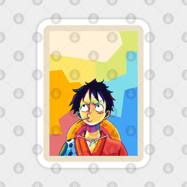 Luffy One Piece Wpap Art - One Piece - Magnet | TeePublic
