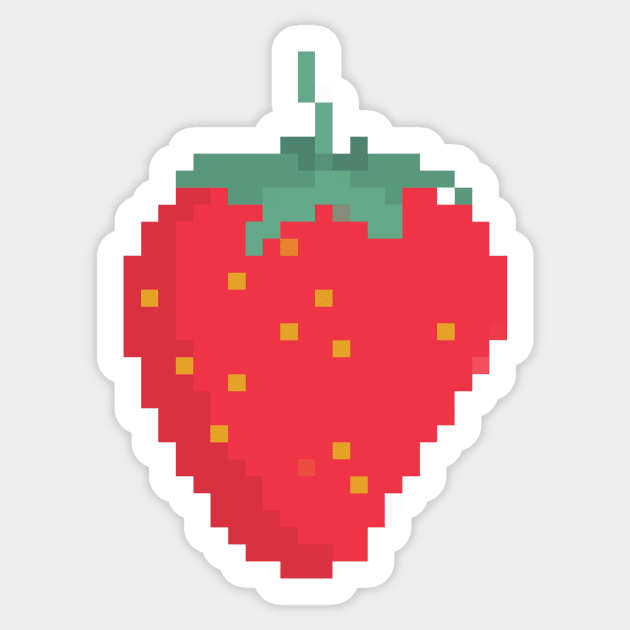 Strawberry Pixel Art - 16bit - Sticker | TeePublic