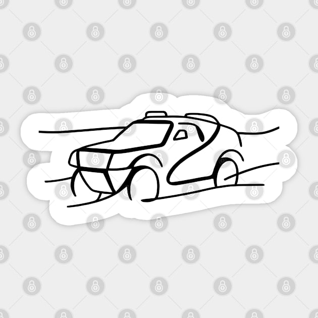 dakar rally line art - Line Art - Sticker | TeePublic