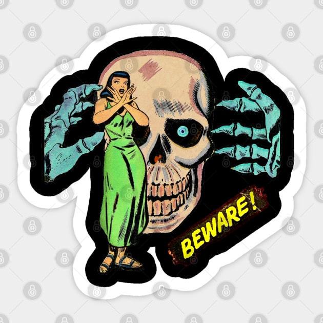 Beware the Skull - Skull - Sticker | TeePublic