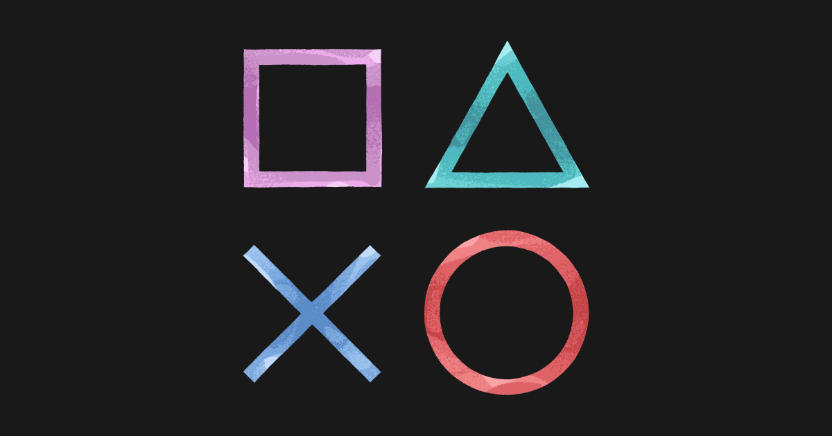Playstation Symbols - Playstation - Long Sleeve T-Shirt | TeePublic