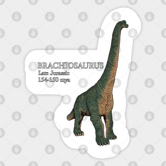 Realistic drawing of brachiosaurus - Brachiosaurus - Sticker | TeePublic