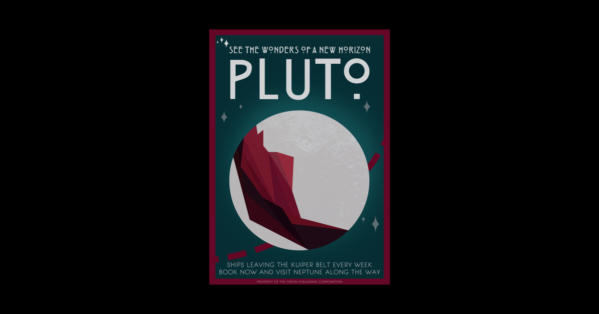 Art Deco Space Travel Poster - Pluto - Space Travel Art Deco Sci Fi ...