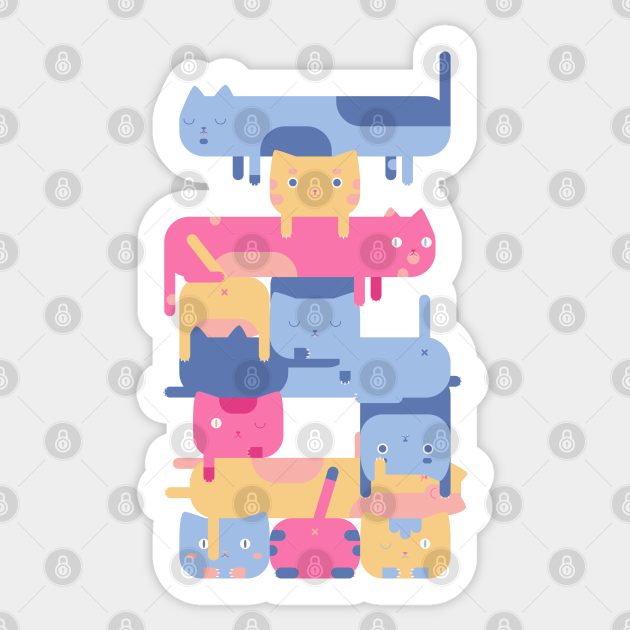 Stacked Cats - Cats - Sticker | ID 368619 by Evgenij Kungur | Printblur