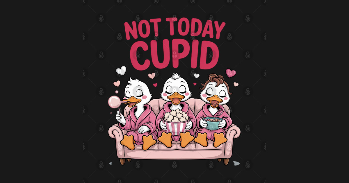 Not Today Cupid Goose Funny Valentine - Not Today Cupid - T-Shirt ...