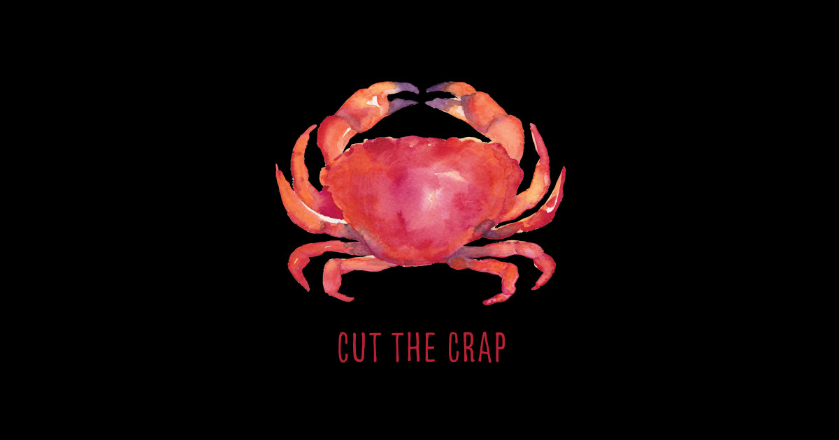 Cut the crap watercolor painted food illustration with funny quote ...