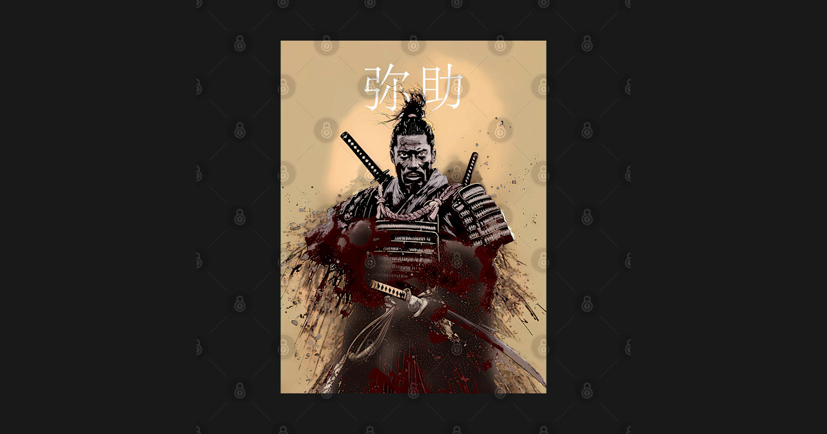 Yasuke Black Samurai in 1579 Feudal Japan No. 10 on a Dark Background ...