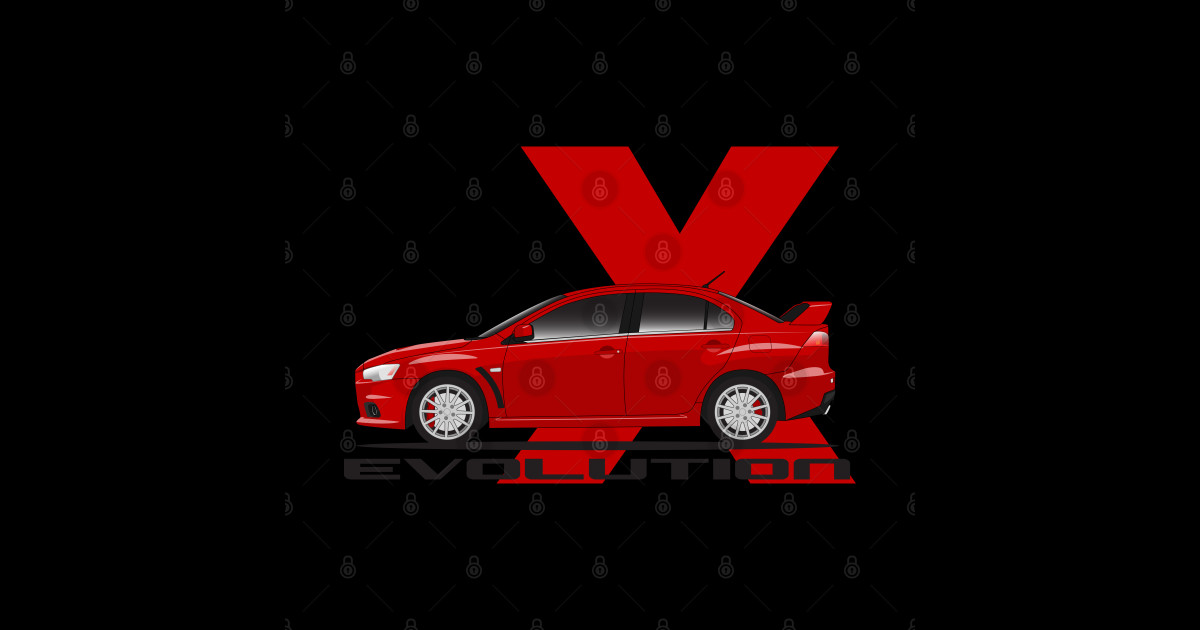 EVOLUTION X - Mitsubishi Evo - Sticker | TeePublic