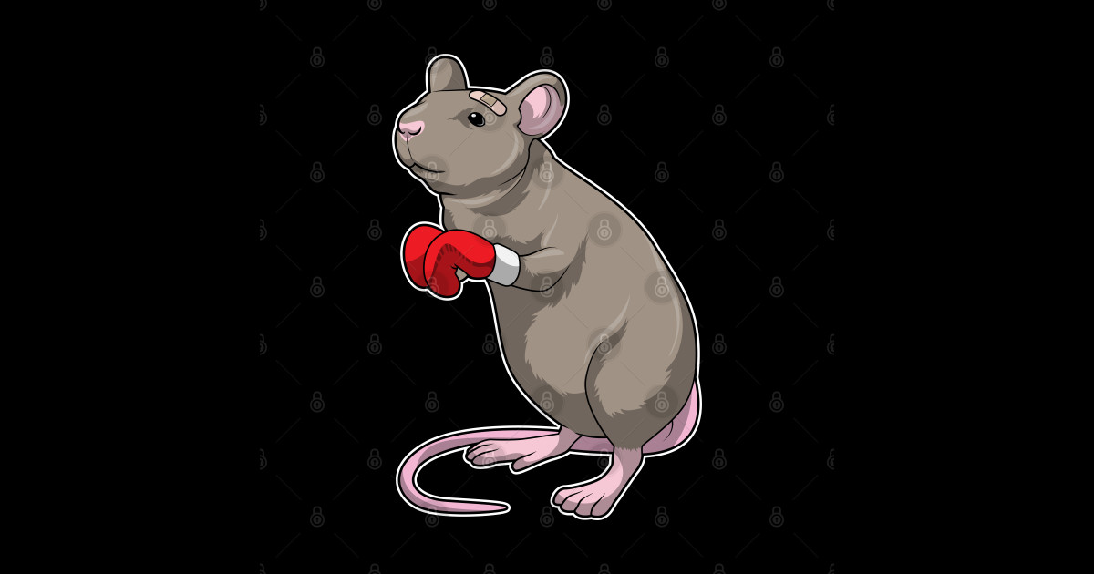 Mouse at Boxing with Boxing gloves - Boxer - Sticker | TeePublic