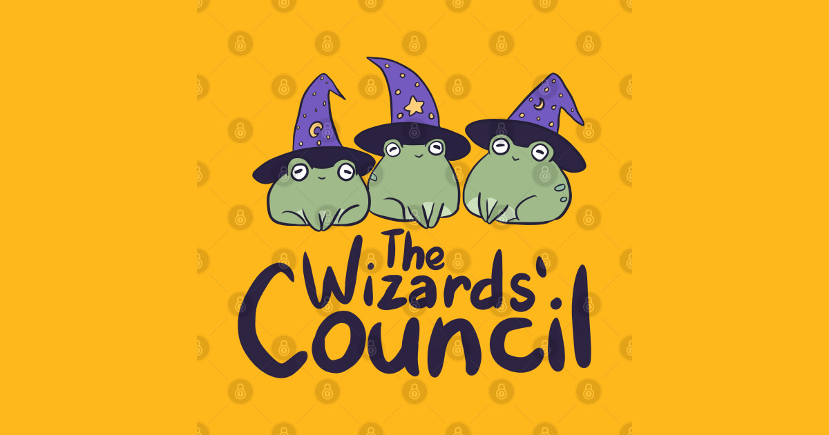 The wizards council a cute wizard frogs wearing a magic hats - Cute ...