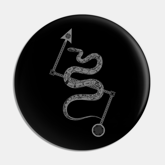 Pictish Serpent With Z Rod - Serpent Z Rod - Pin | TeePublic