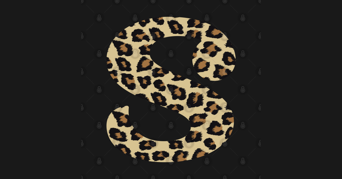 Letter S Leopard Cheetah Monogram Initial - Letter S - T-Shirt | TeePublic
