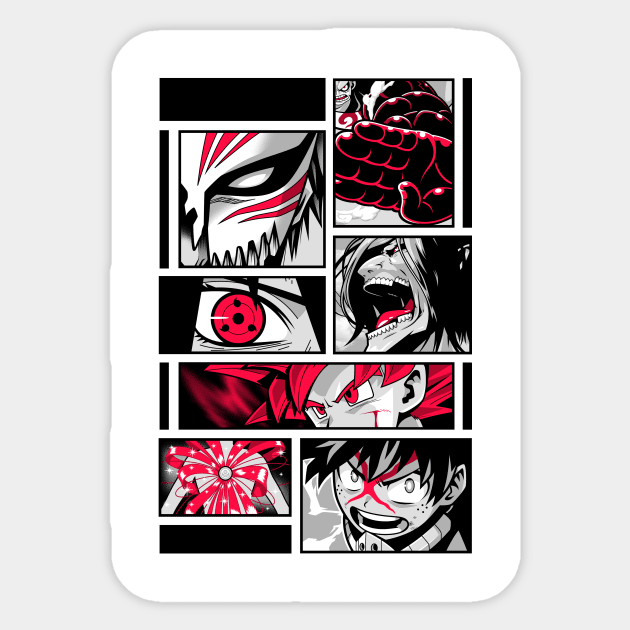 Red Full Power - Manga - Sticker | TeePublic