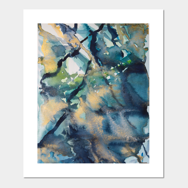 Chill Blue Abstract - Blue Abstract Watercolor Design - Posters and Art ...