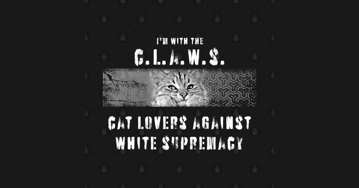 Claws: cat lovers against white supremacy - Claws - Hoodie | TeePublic