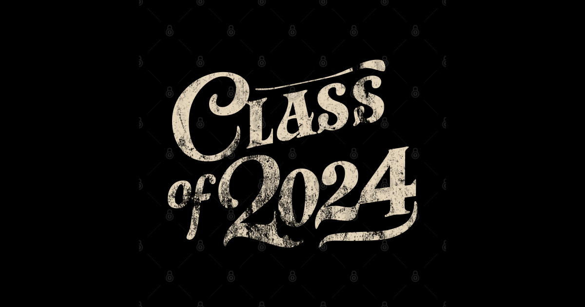 Class of 2024 distressed texture - Class Of 2024 - Sticker | TeePublic