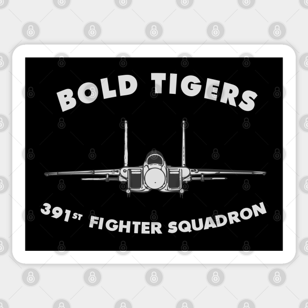 391st Fighter Squadron Bold Tigers USAF F15 - F15 Eagle - Sticker ...