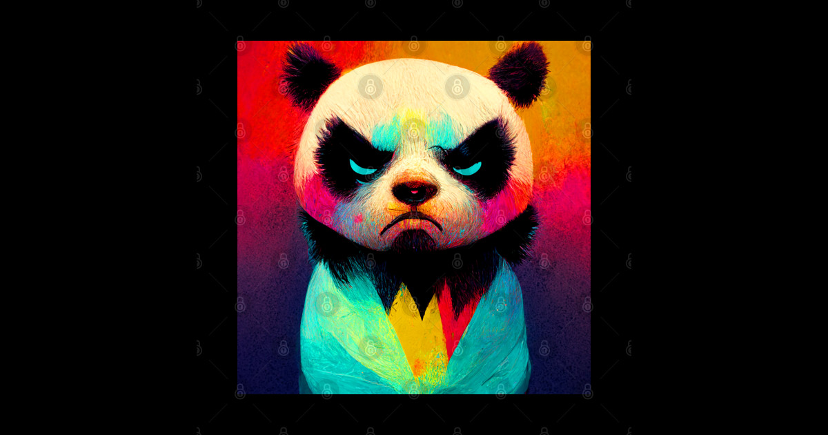 Angry panda - Panda - Sticker | TeePublic