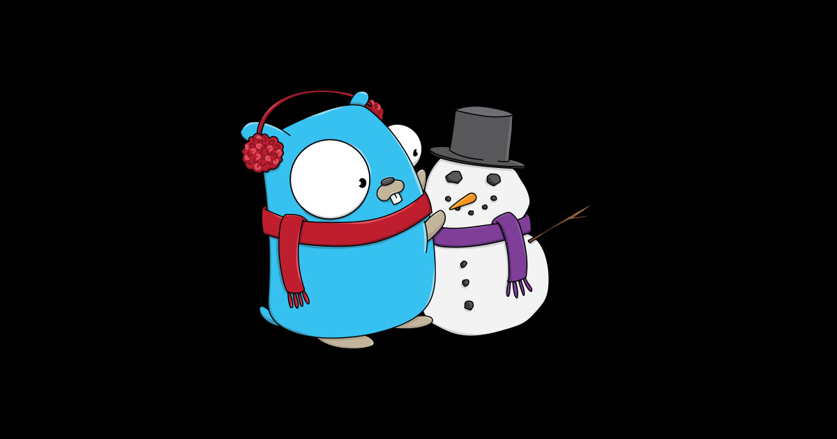 Gopher and Snowman - Go - Sticker | TeePublic