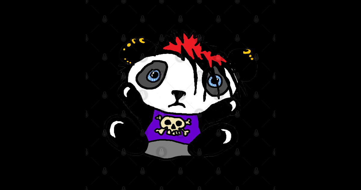 Gothic,Goth,Panda,Emo By LowEndGraphics - Panda Bear - Sticker | TeePublic