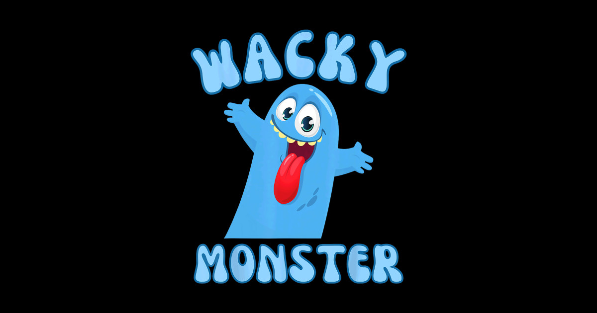 Wacky Monster Cute Blue Cartoon Character - Wacky Monster - Sticker ...