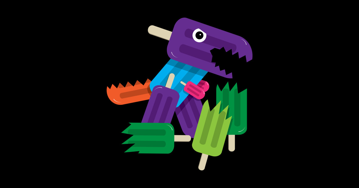 Popsicle Dinosaur (Popsiclesaur) - Dinosaur Popsicle - Sticker | TeePublic
