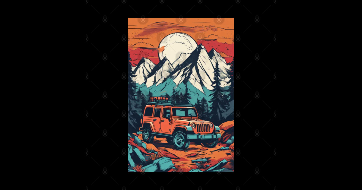 Jeep wrangler a muddy mountain - Jeep - Sticker | TeePublic