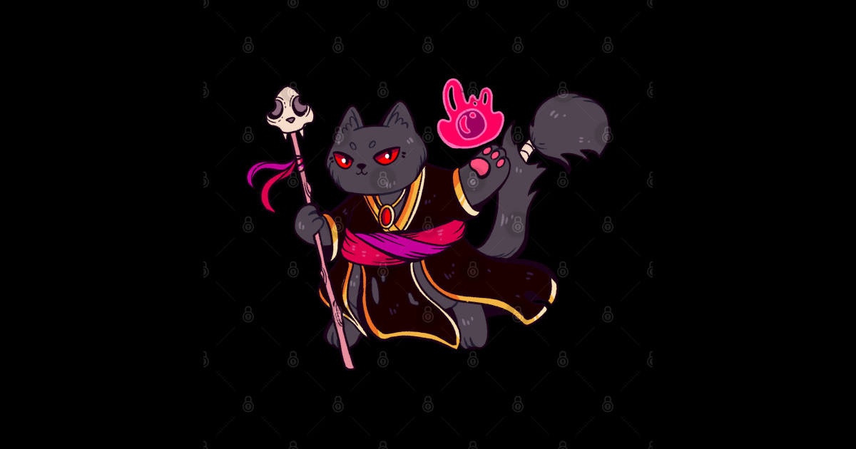 DnD Cats - Warlock - Dnd - Sticker | TeePublic