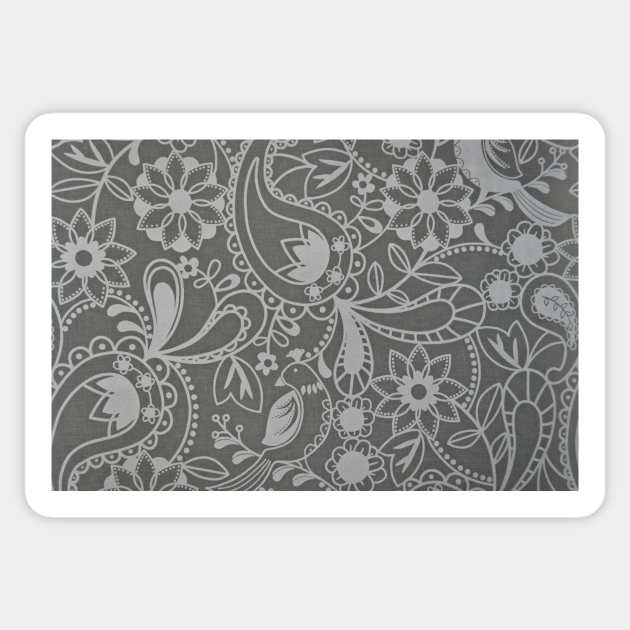 Gray Paisley Pattern - Paisley - Sticker | TeePublic