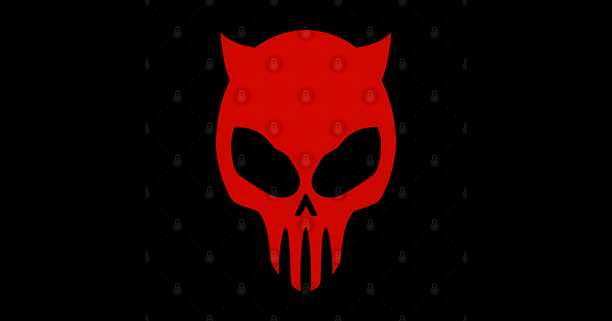 Minimalistic Devil Skull with horns - Devil Skull - Sticker | TeePublic
