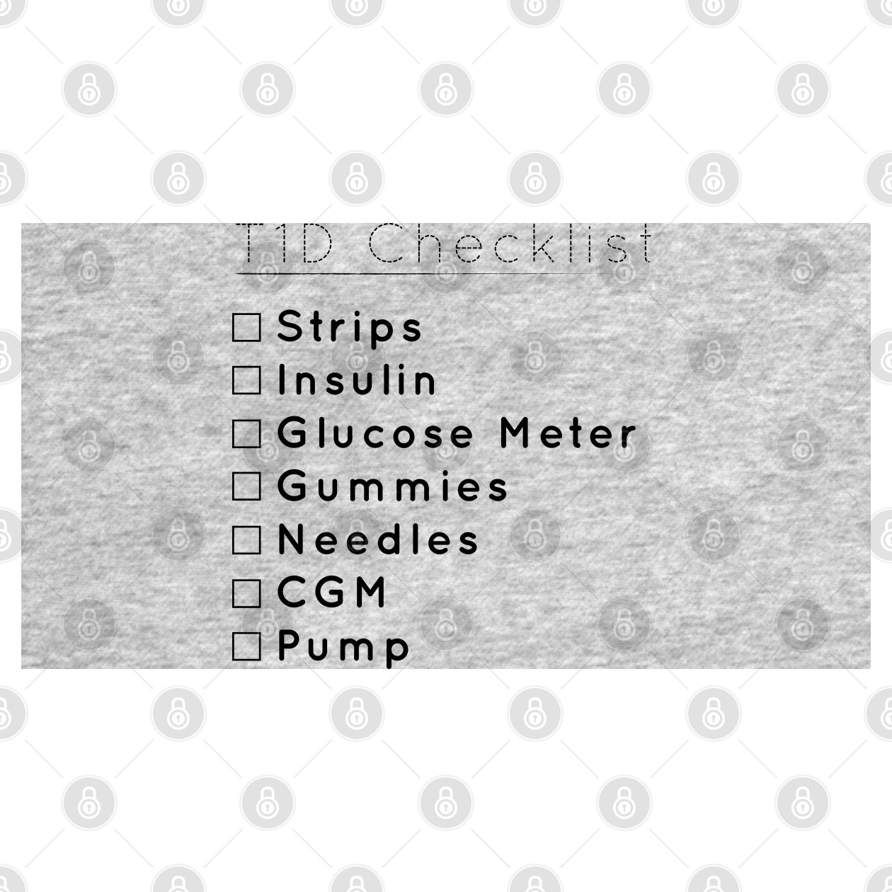 T1D checklist - Type 1 Diabetes - T-Shirt | TeePublic
