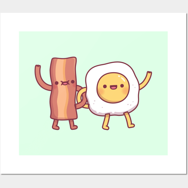 Cute Bacon And Egg Best Friends - Egg And Bacon - Posters and Art ...