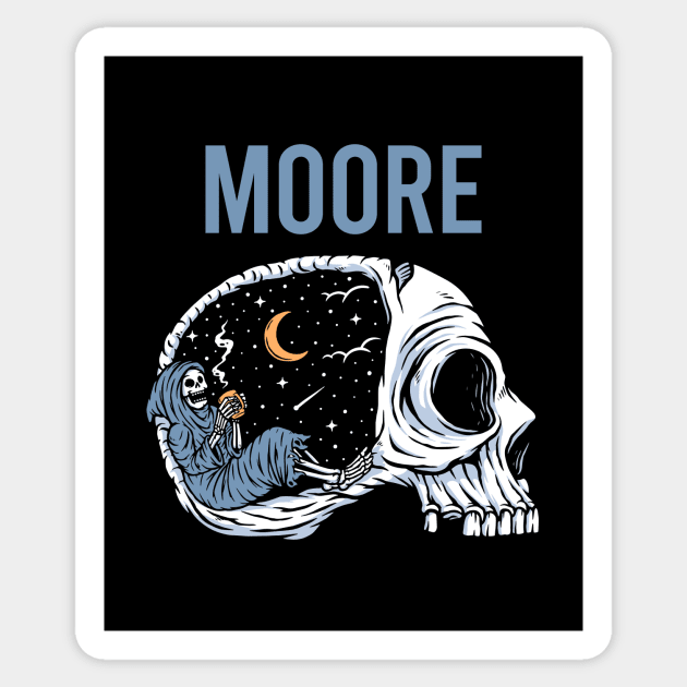 Chilling Skeleton - Moore - Moore - Sticker | TeePublic