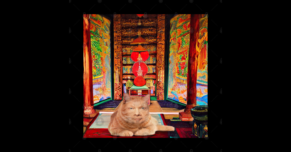 Eckhart Tolle Zen Master Cat Laying In A Chinese Style Temple - Eckhart ...
