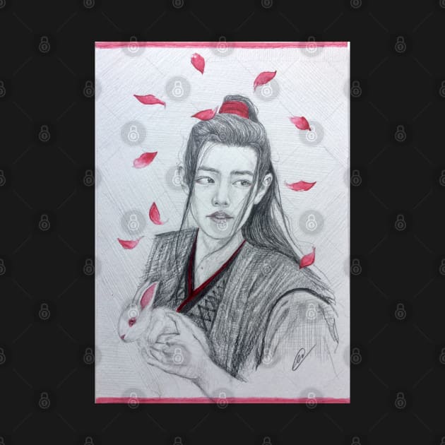 Wei Wuxian (The Untamed) pencil drawing - The Untamed - T-Shirt | TeePublic