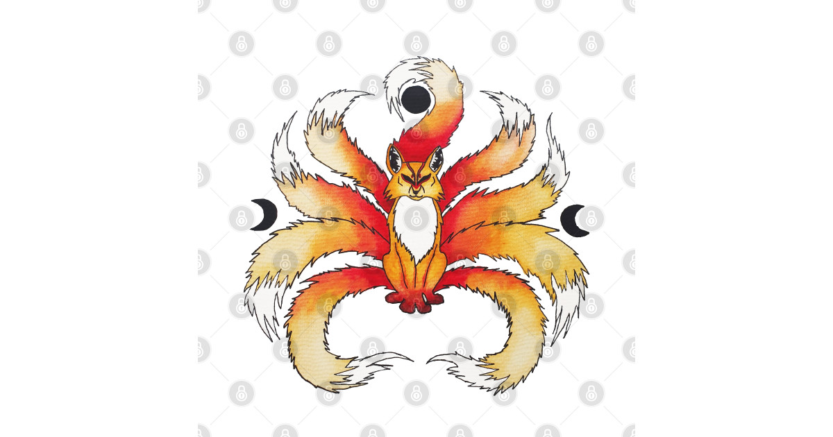 Flaming Kitsune - Kitsune Fox - Tapestry | TeePublic