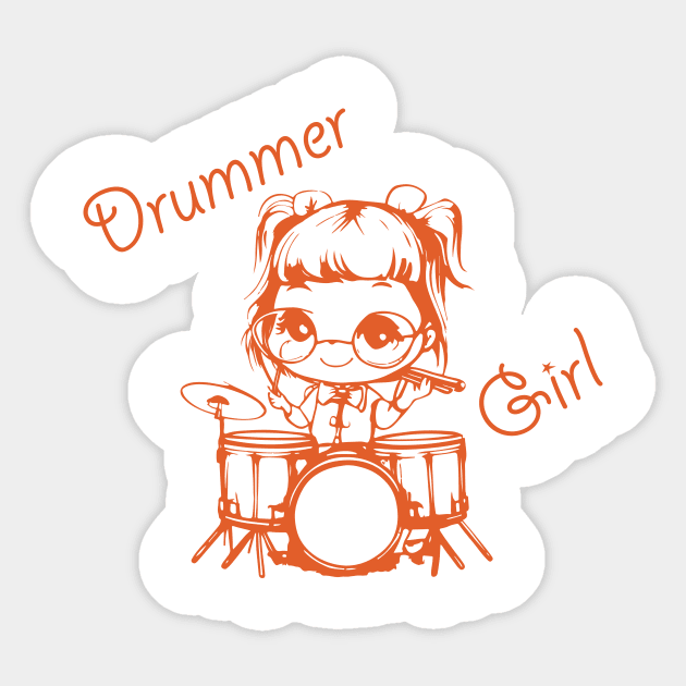 Drummer Girl - Drummer Girl - Sticker | TeePublic