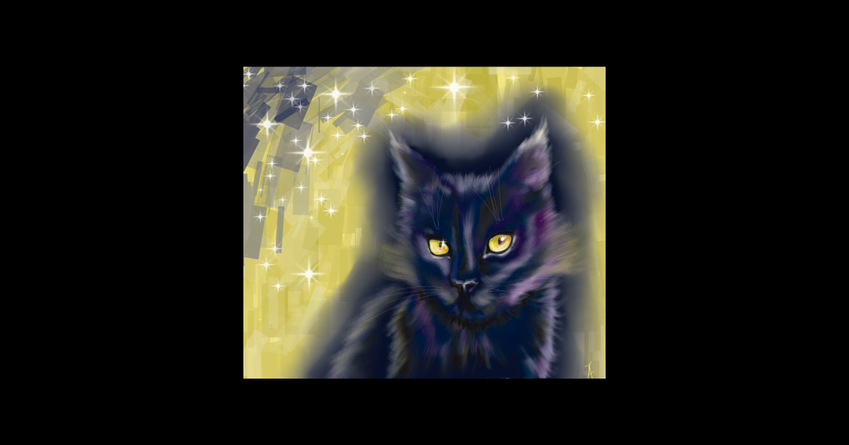 black cat night - Night Black Magic Cat - Posters and Art Prints ...