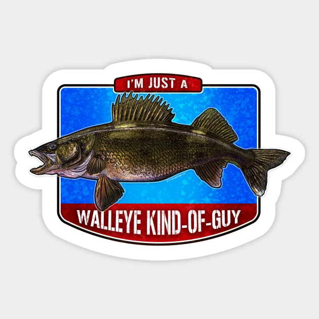 Walleye Guy Fishing Design - Fishing - Sticker | TeePublic