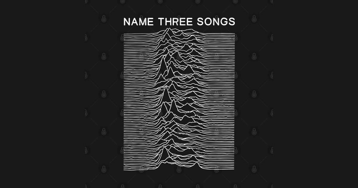 Name Three Songs - Post punk Meme Mashup - Post Punk - T-Shirt | TeePublic