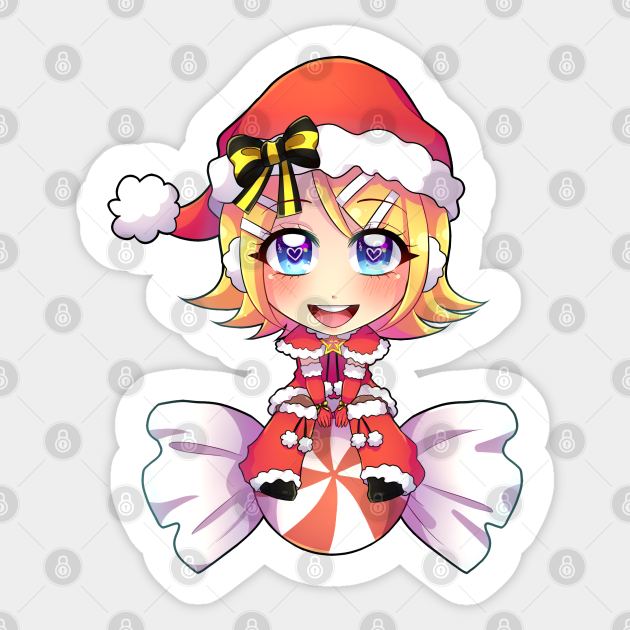VOCALOID Kagamine Rin Chibi Christmas version - Vocaloid - Sticker ...