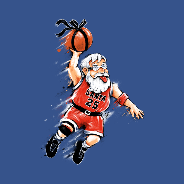 Santa Dunk - Santa Claus - T-Shirt | TeePublic