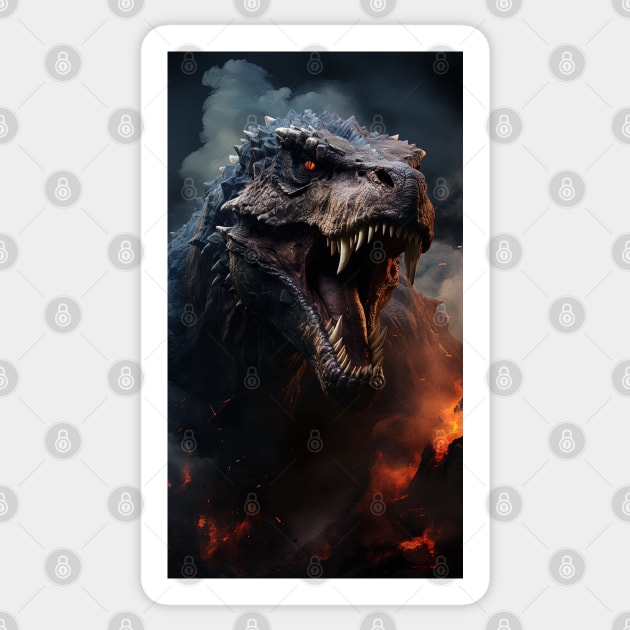 scary t-rex screaming - T Shirtdesign - Sticker | TeePublic