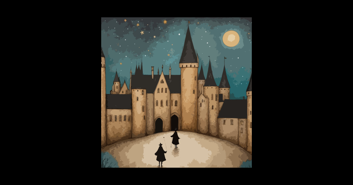 Starry Night Wizarding School Sam Toft - Potter - Sticker | TeePublic