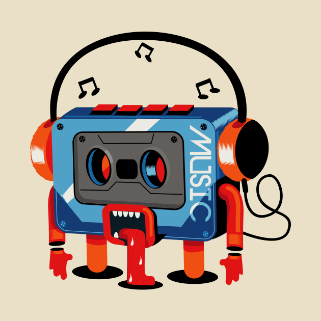 Walkman Cartoon - Walkman - T-Shirt | TeePublic